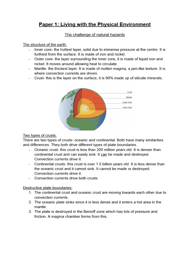 Paper 1 Geography - Living With The Physical Environment | PDF | Plate ...