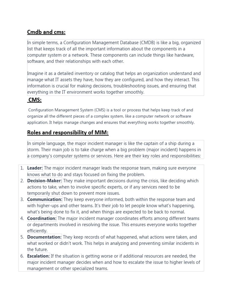 CMDB and Cms | Download Free PDF | It Service Management | Emergency ...