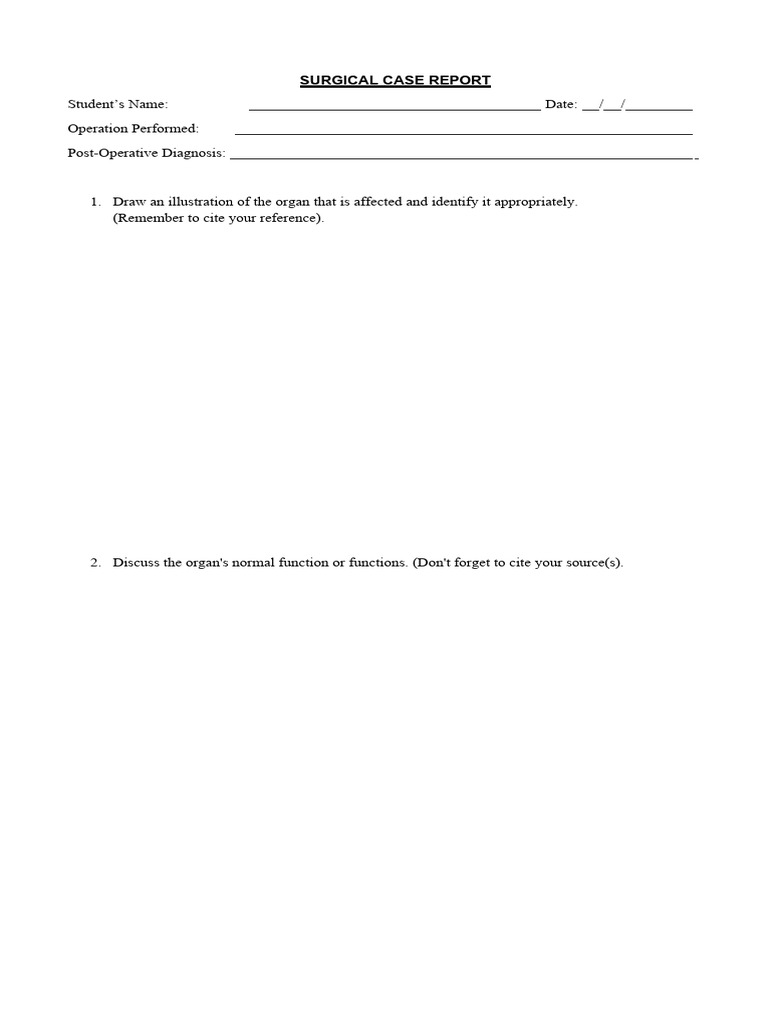 Surgical Case Report Template | PDF