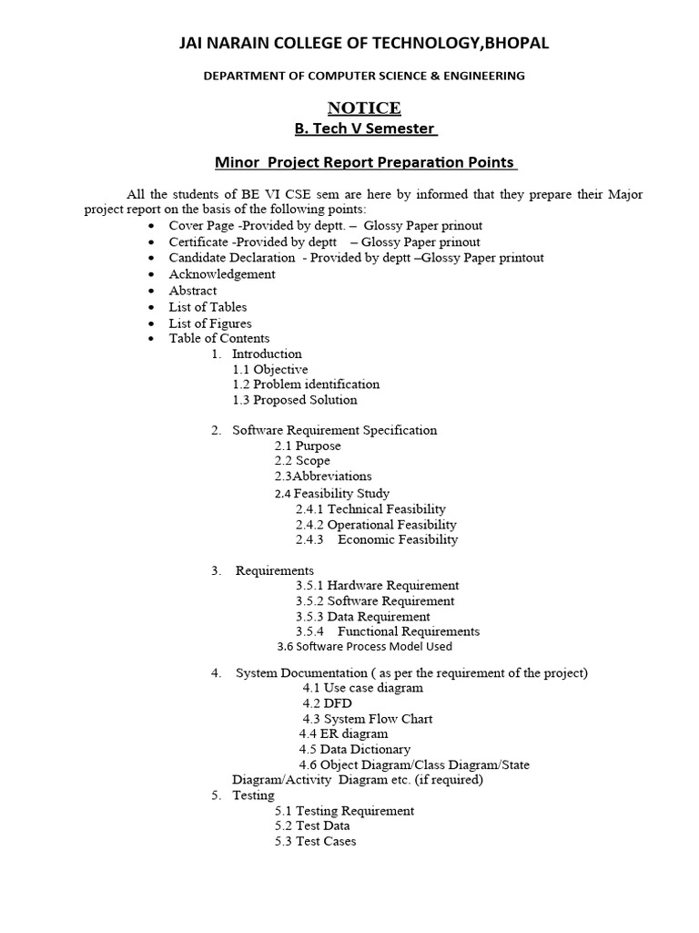 B.Tech CSE V Sem Project Report Guide | PDF | Software | Computing