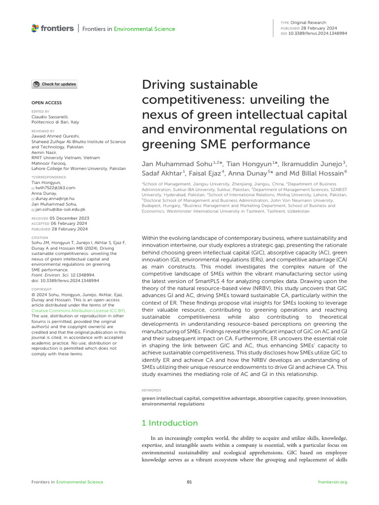 Driving Sustainable Competitiveness Unveiling The | PDF