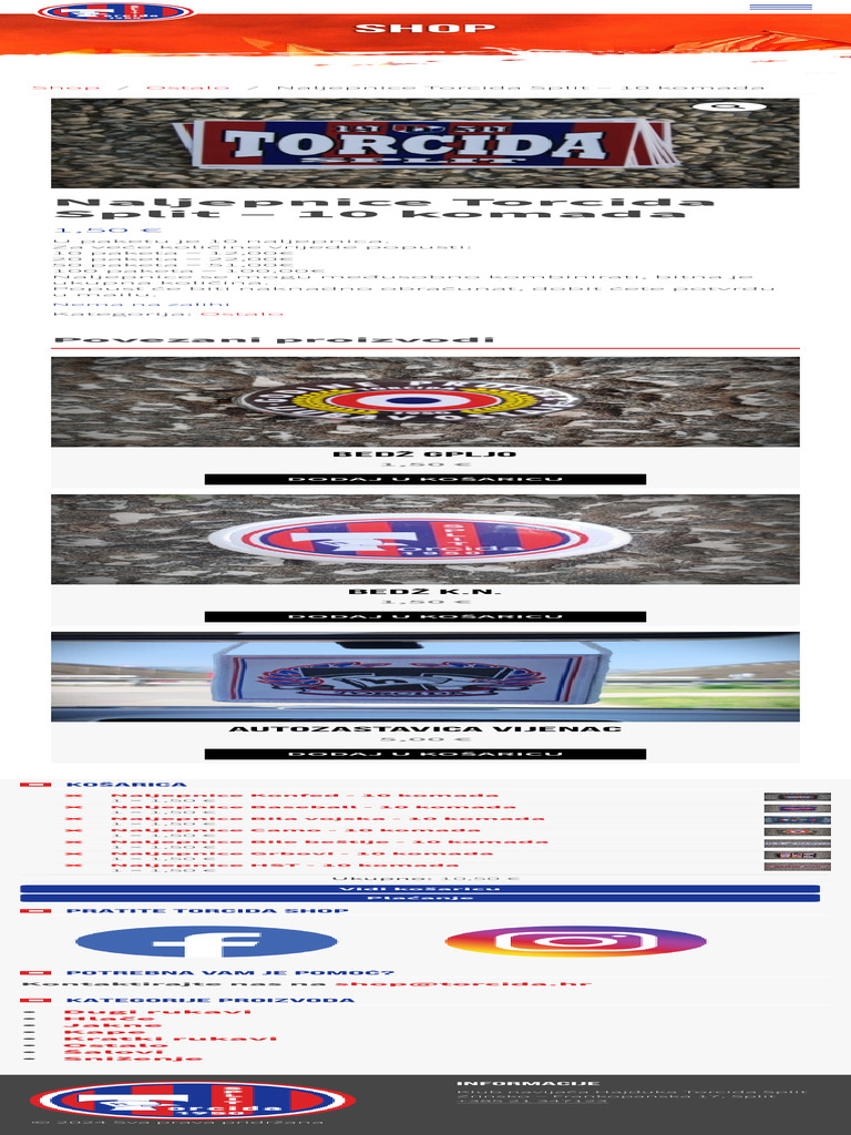 Naljepnice Torcida Split - 10 Komada - Torcida | PDF