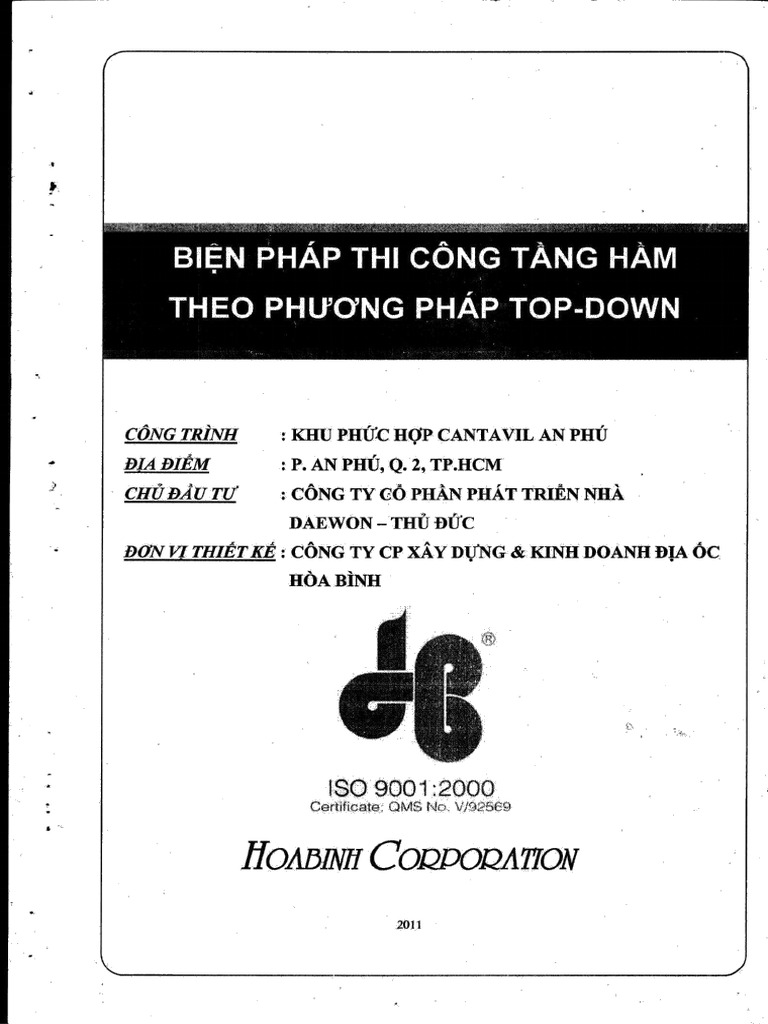 Biện pháp thi công tầng hầm theo phương pháp Top Down | PDF