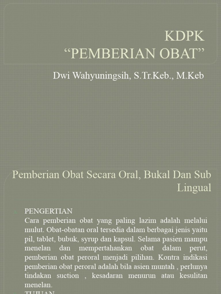 Pemberian Obat | PDF | Kesehatan Holistik