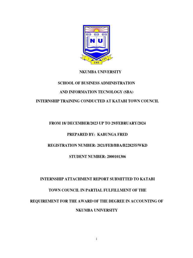 Fred Internship Report | PDF | Internal Audit | Taxes