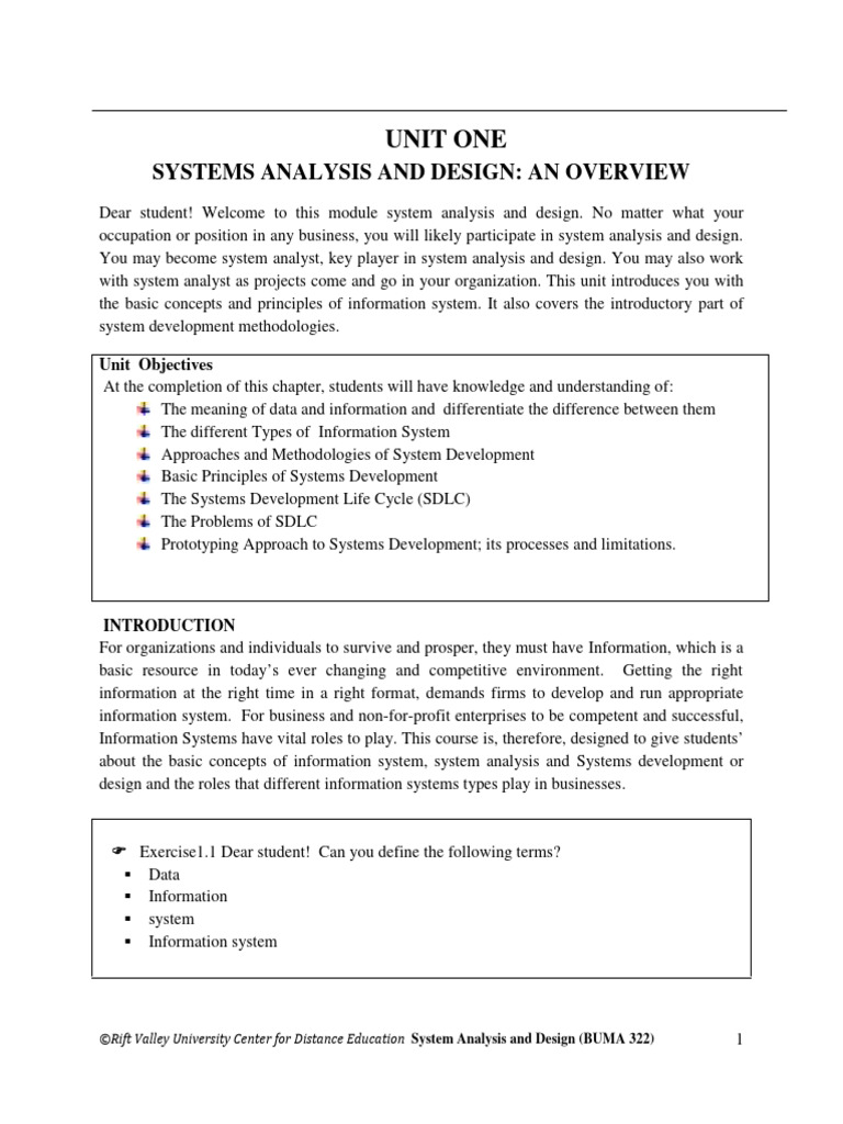Intro to Systems Analysis & Design | PDF | Information System | System