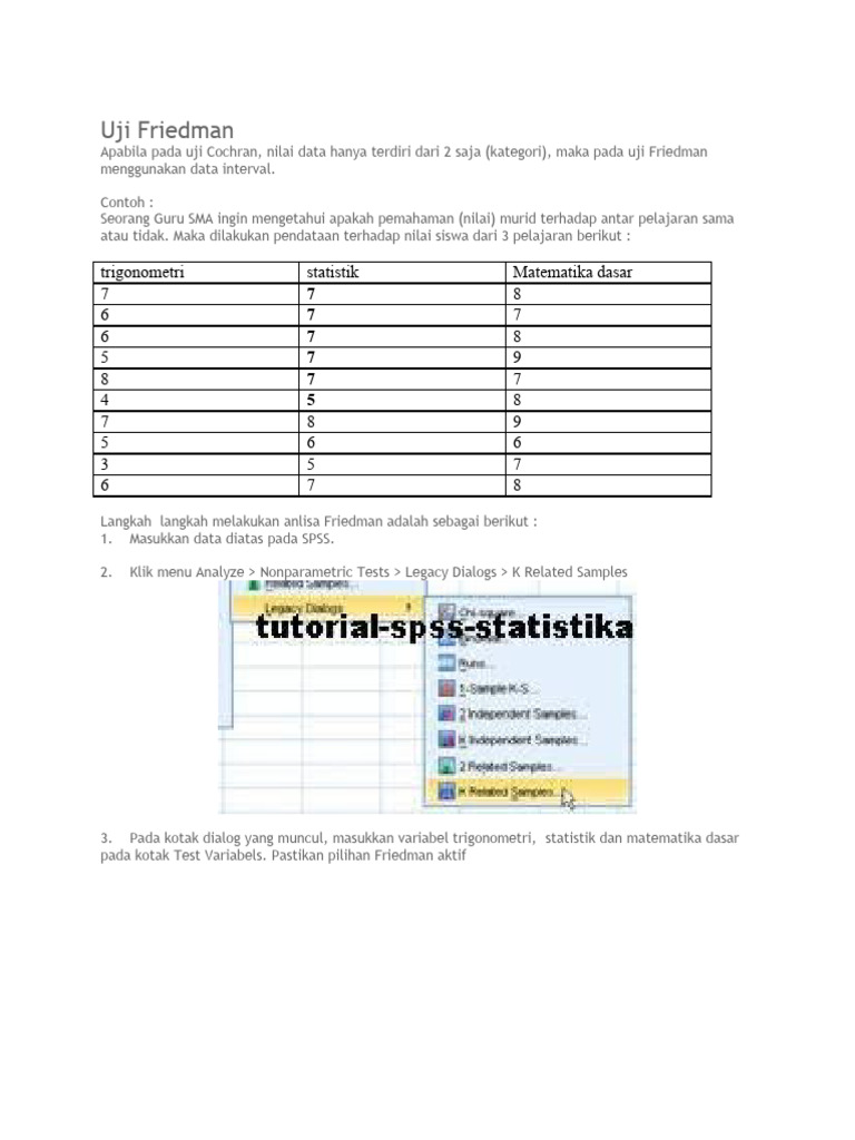 Uji Friedman - K SAMPEL | PDF