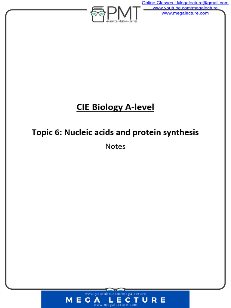 Summary Notes Topic 6 CIE Biology A Level | Download Free PDF ...