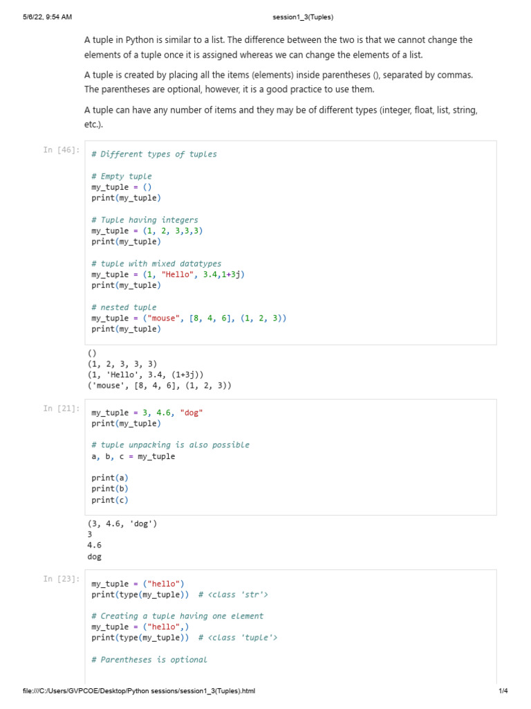 Session1 3 (Tuples) | PDF | Notation | Theoretical Computer Science