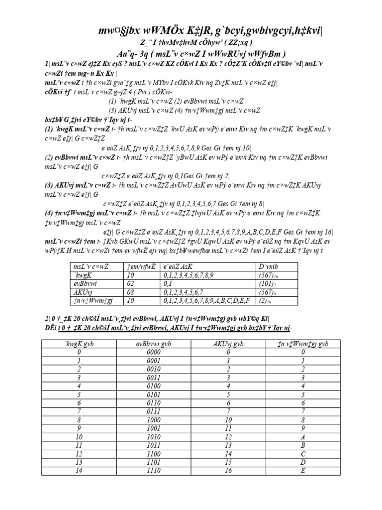Number System (Chapter-3) | PDF | Encodings | Computing