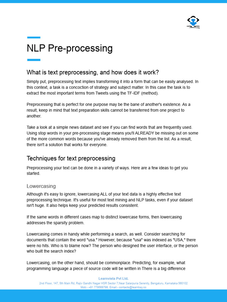 NLP Pre-Processing | PDF | Cognitive Science | Linguistics
