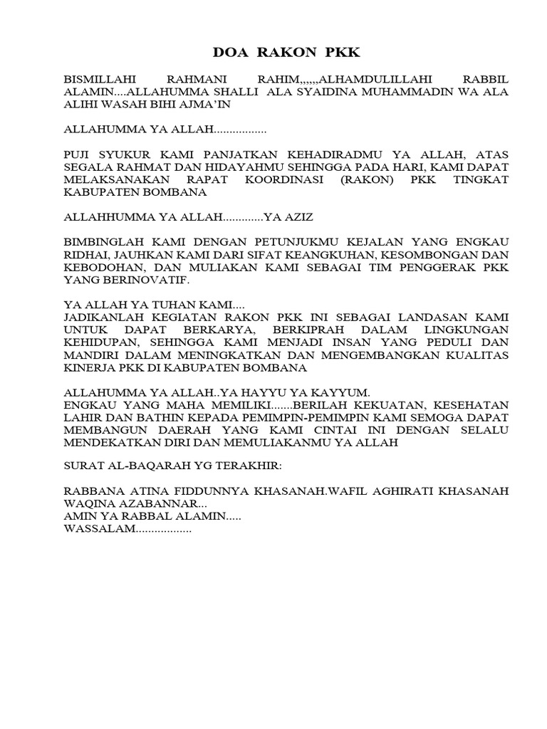 Doa Kegiatan 2 | PDF | Karier & Perkembangan | Pengembangan Diri