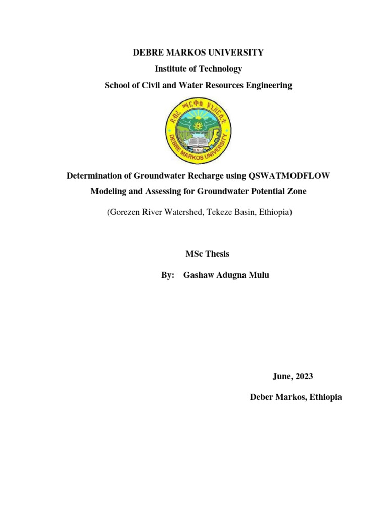 Gashaw Finalthesis | PDF | Drainage Basin | Groundwater