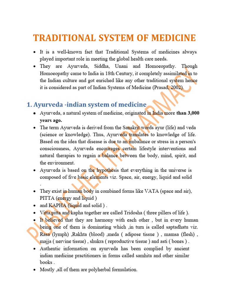 Overview of Traditional Indian Medicine | PDF | Ayurveda | Homeopathy