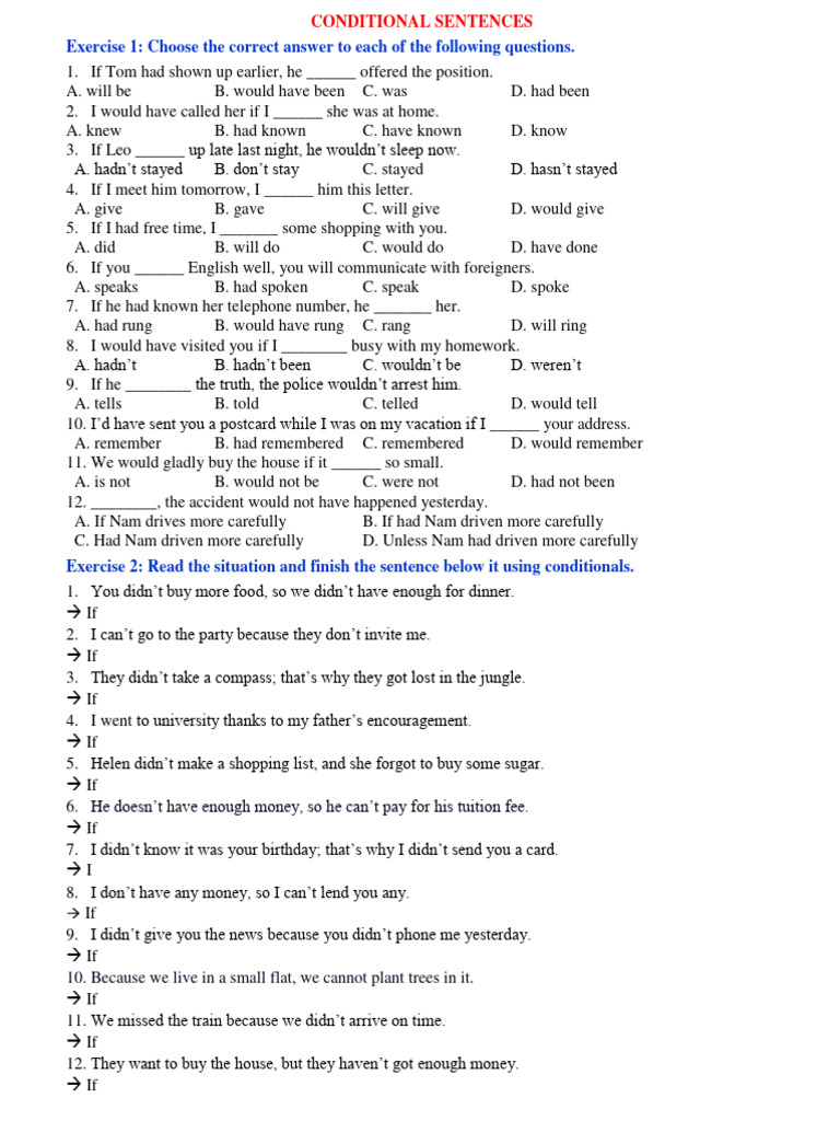 Conditional Sentences | PDF