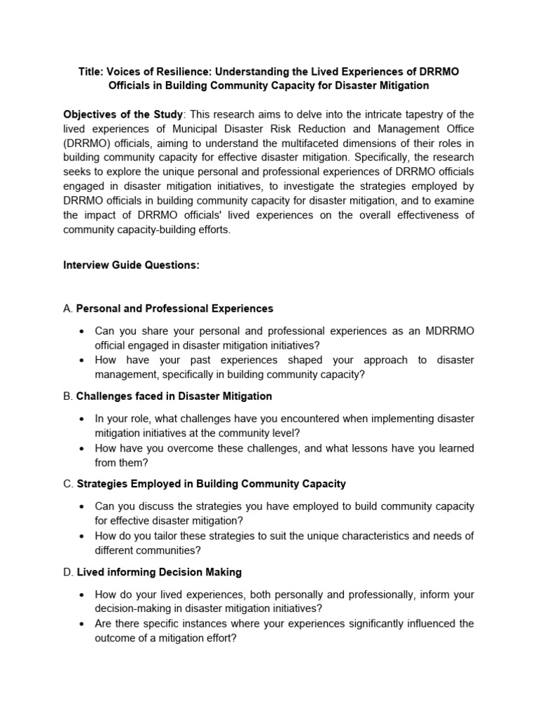 Thesis Interview Guide Questions | PDF