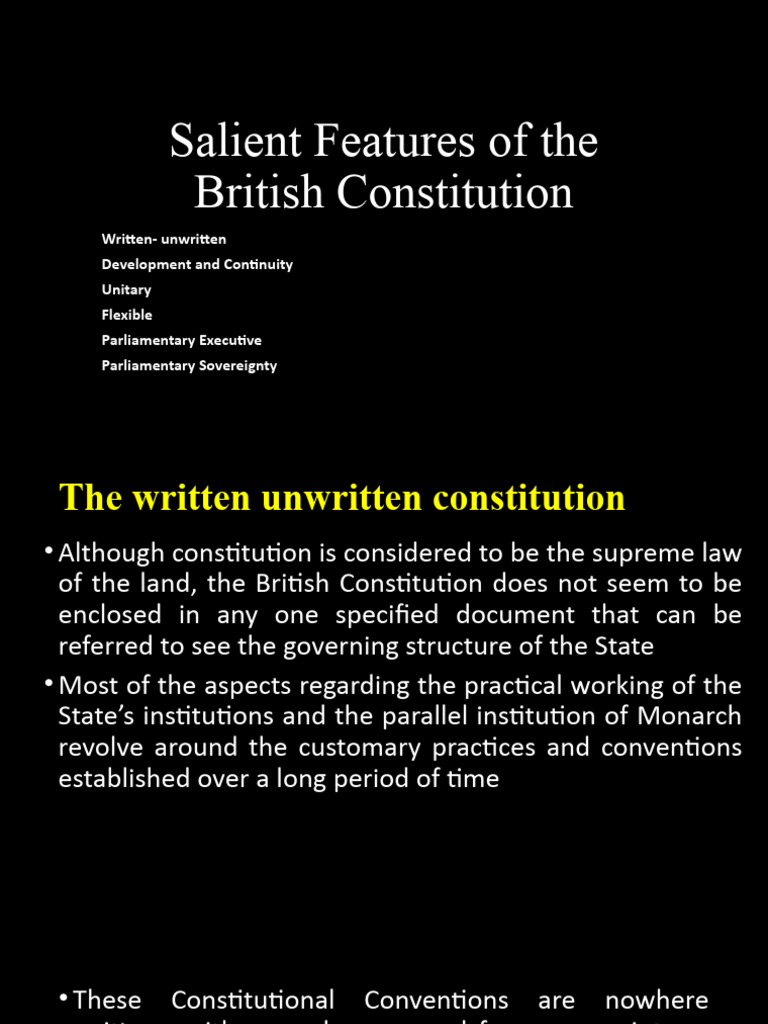 Key Features of the British Constitution | PDF | Constitution | Parliament