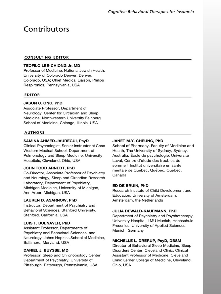 Contributors CSLP | PDF | Psychiatry | Health Care