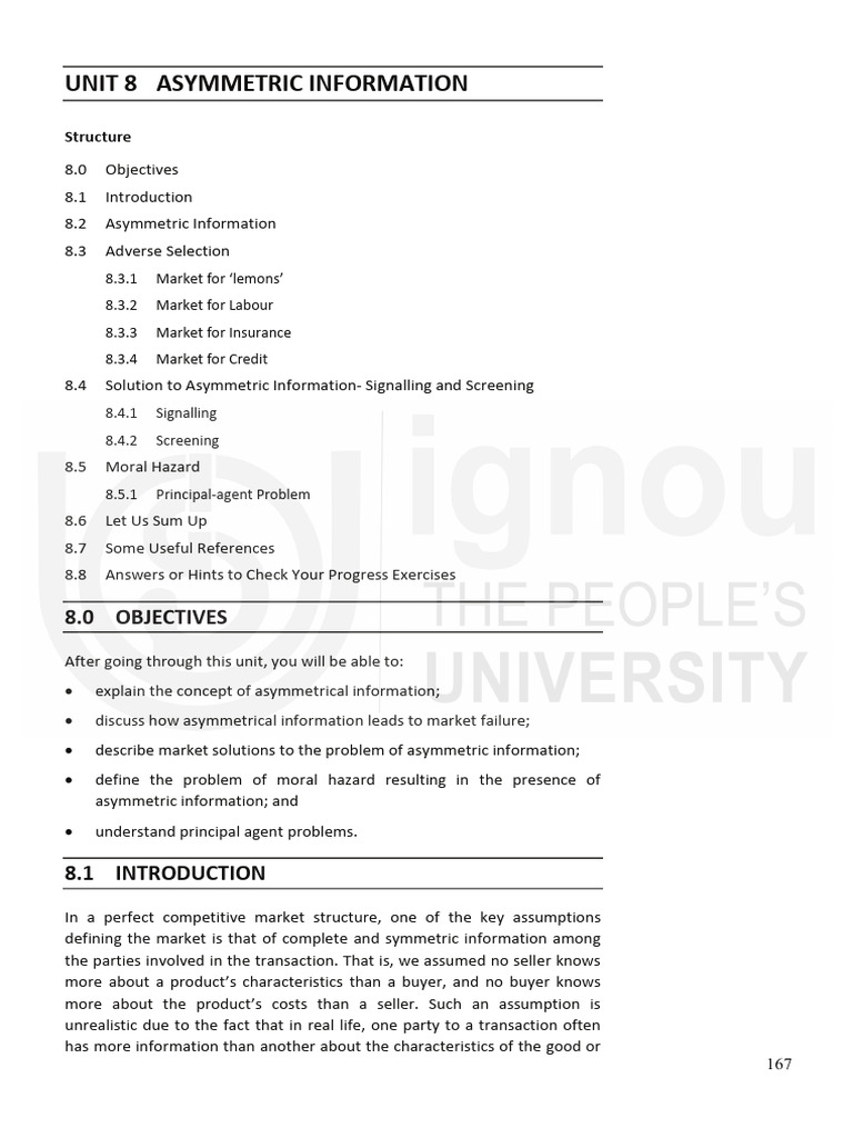 Information Asymmetry | PDF | Adverse Selection | Market (Economics)