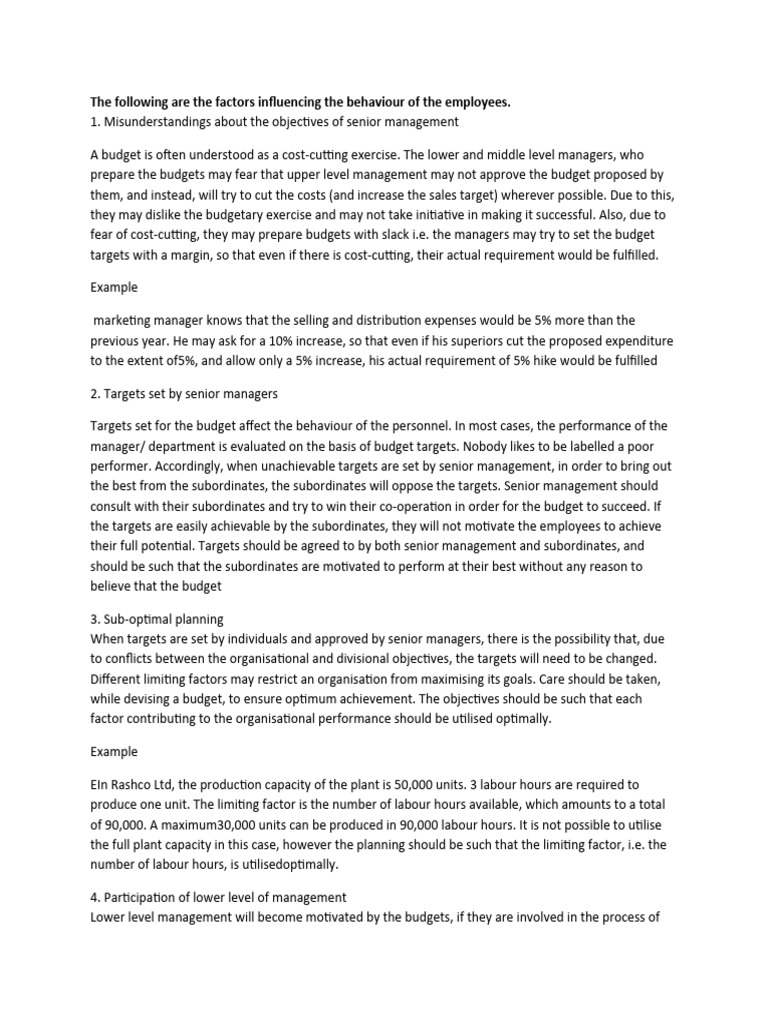 Behavioral Aspects of Participative Budgeting | PDF | Negotiation | Budget