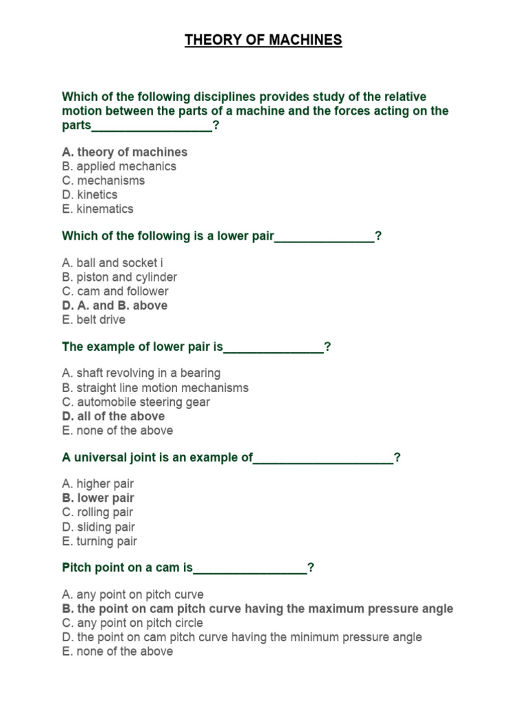Theory of Machines | PDF | Machines | Kinematics