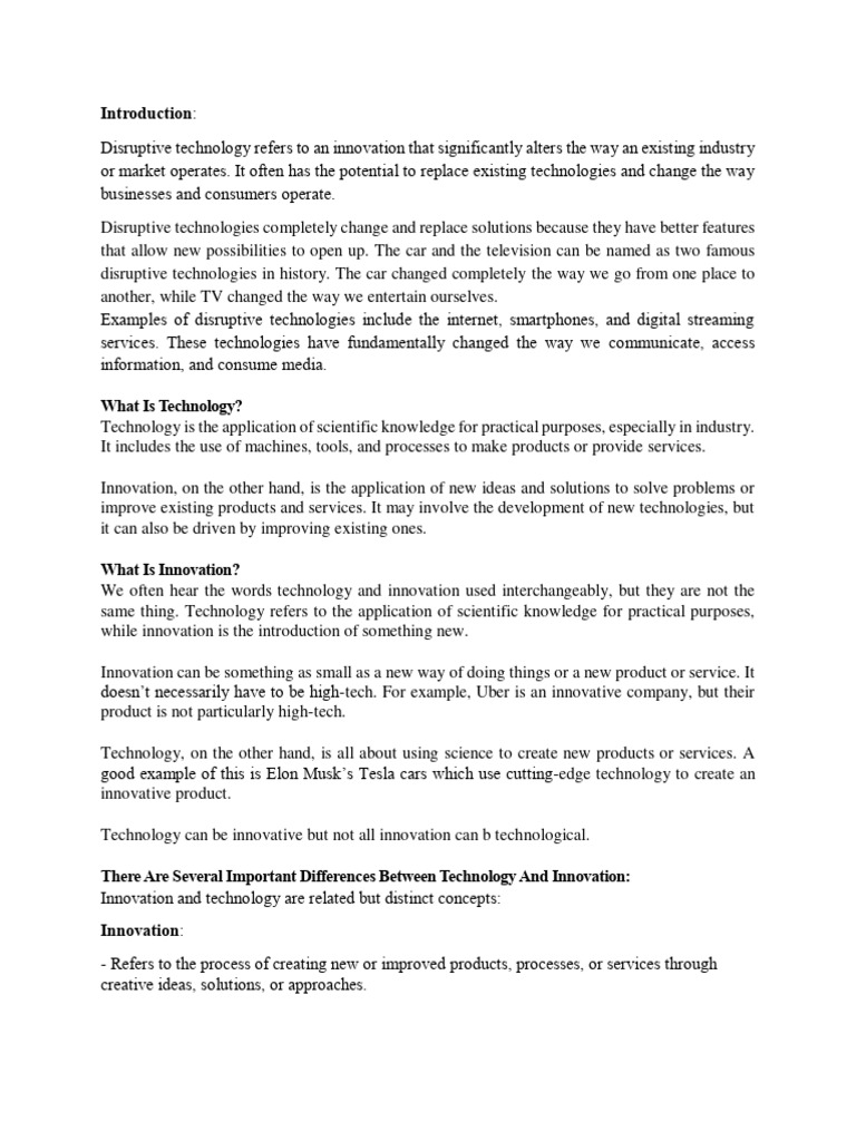 Disruptive Technology | PDF | Disruptive Innovation | Innovation