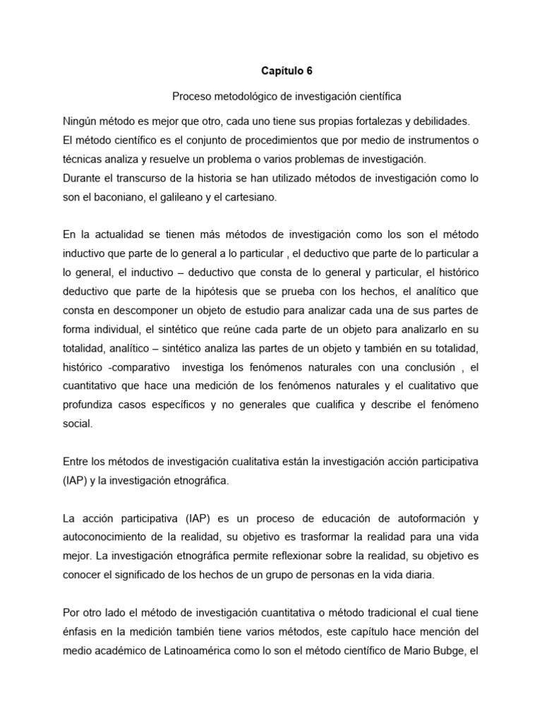 Tema 5. Lectura Del Capítulo 6 Analisis y Esquema | PDF | Análisis | Método científico