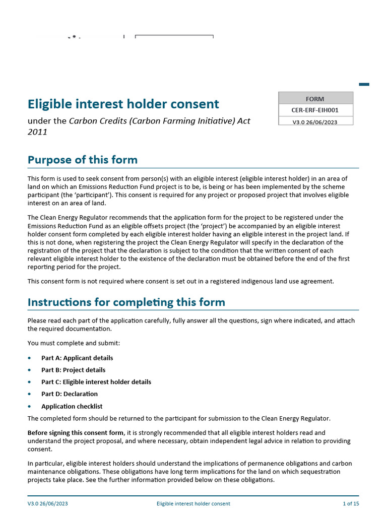 Eligible Interest Holder Consent Form | PDF | Privacy