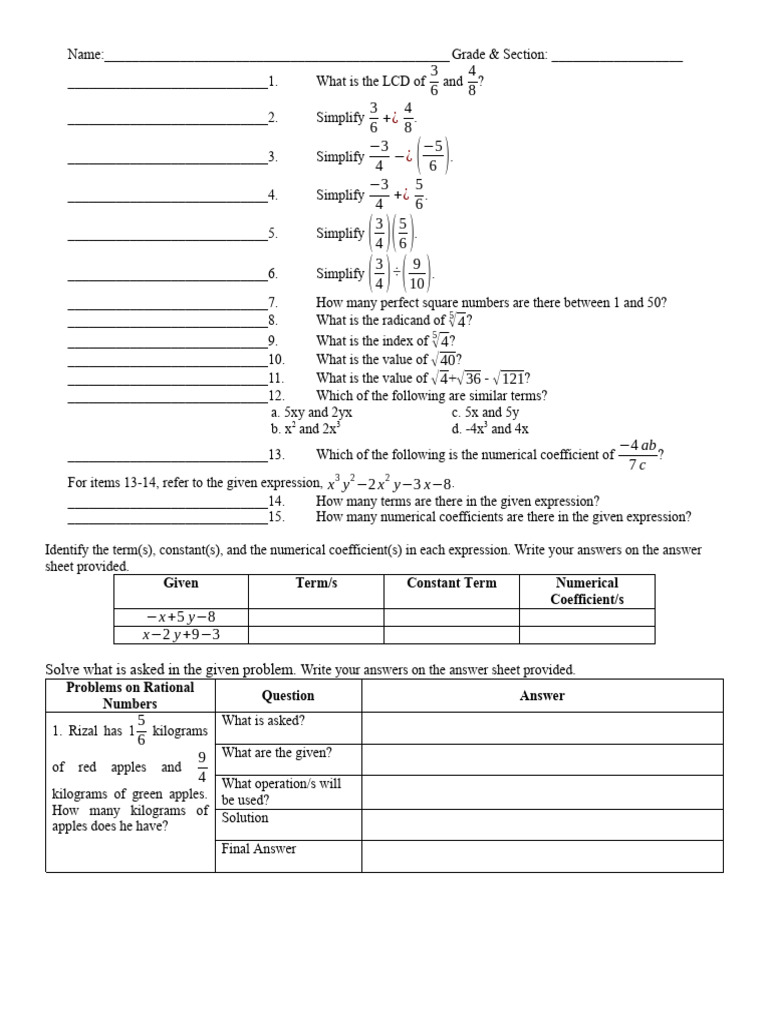 2nd Grading Reviewer | PDF | Mathematics | Mathematical Objects