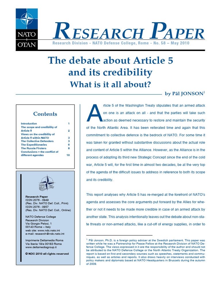 Nato Article 5 Credibility | PDF | Nato | International Relations