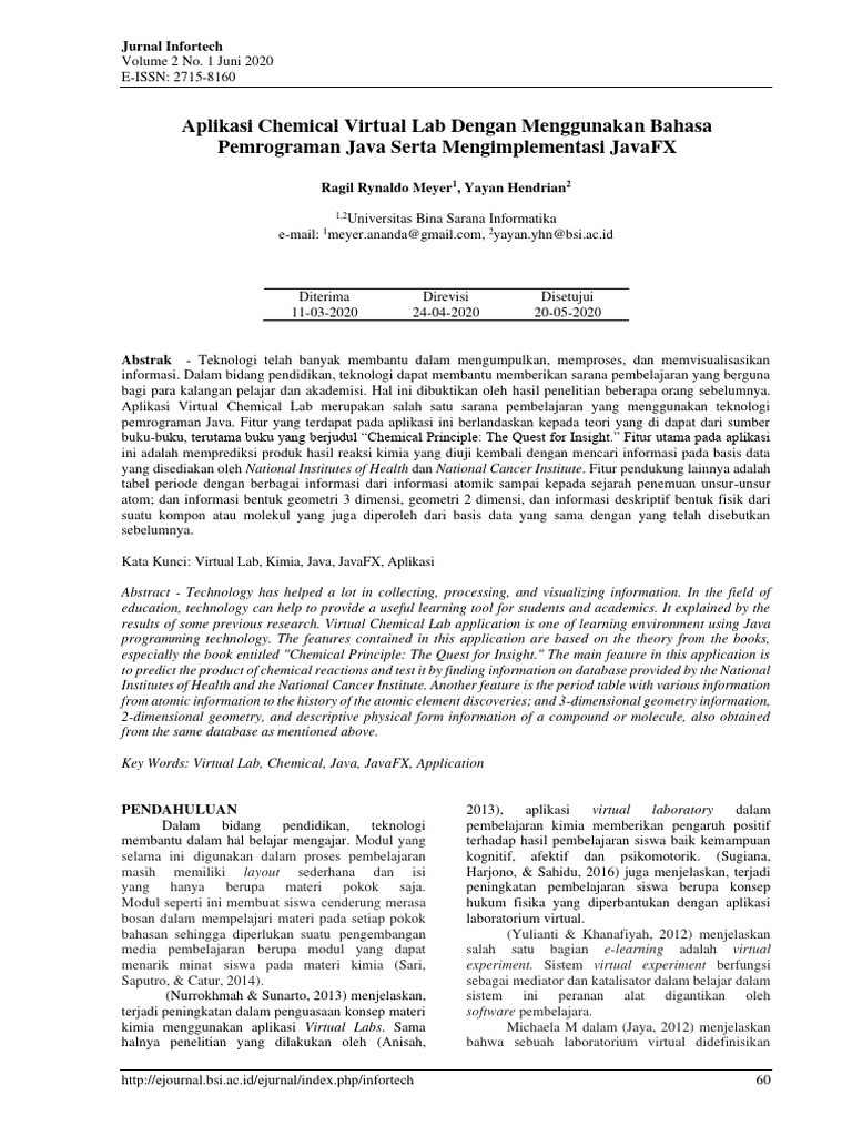 Aplikasi Chemical Virtual Lab | PDF