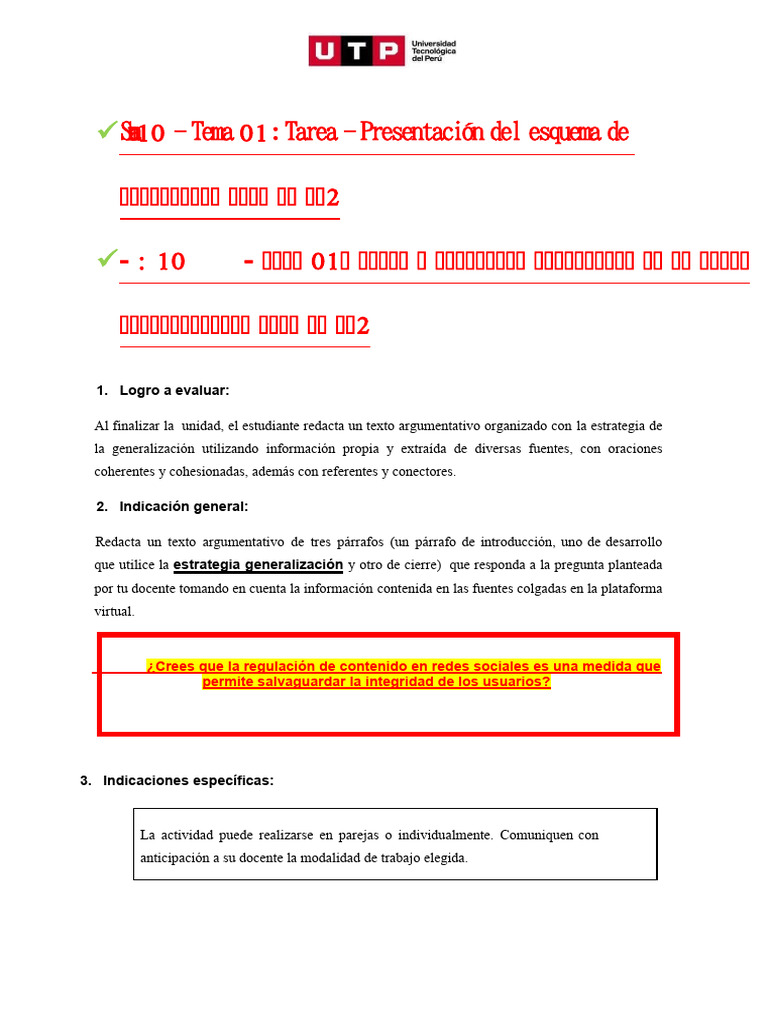 ? Semana 10 - Tema 01 Tarea - Presentación Del Esquema de Producción para La TA2 (TERMINADO ...