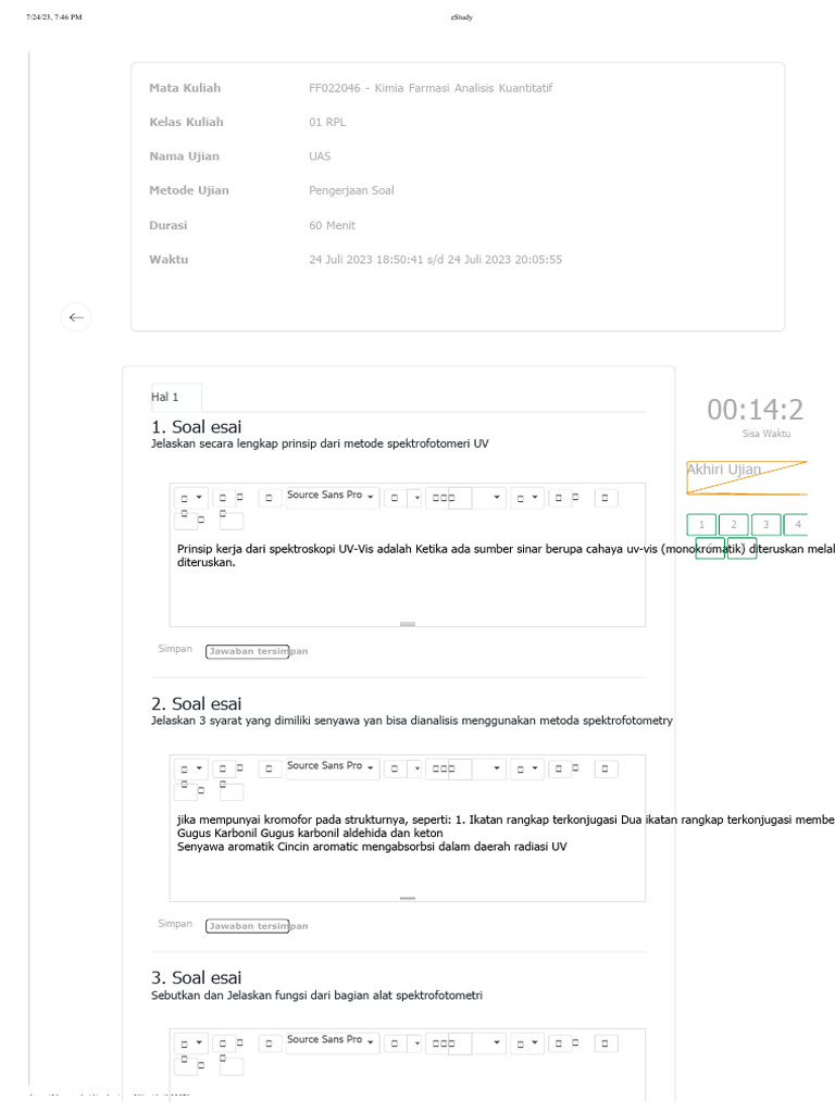 UAS Kimia Farmasi Analisis Kuantitatif | PDF