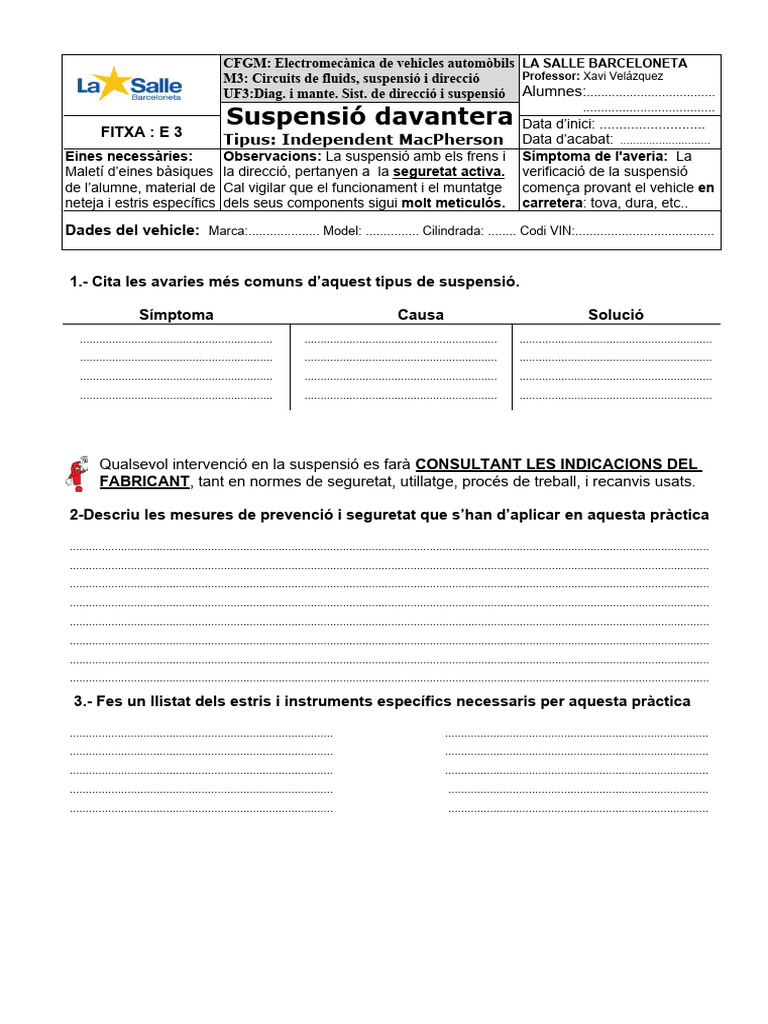 P1 Suspensió Mcpherson | PDF