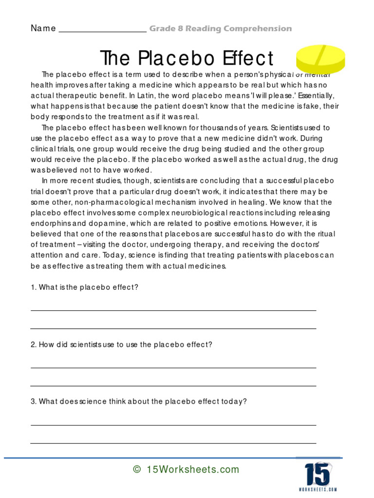 The Placebo Effect: Grade 8 Reading Comprehension | PDF