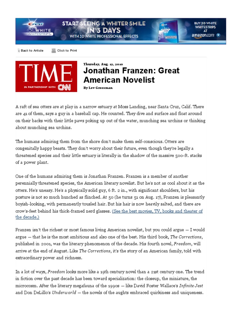 Franzen TIME Aug2010 | PDF | Søren Kierkegaard