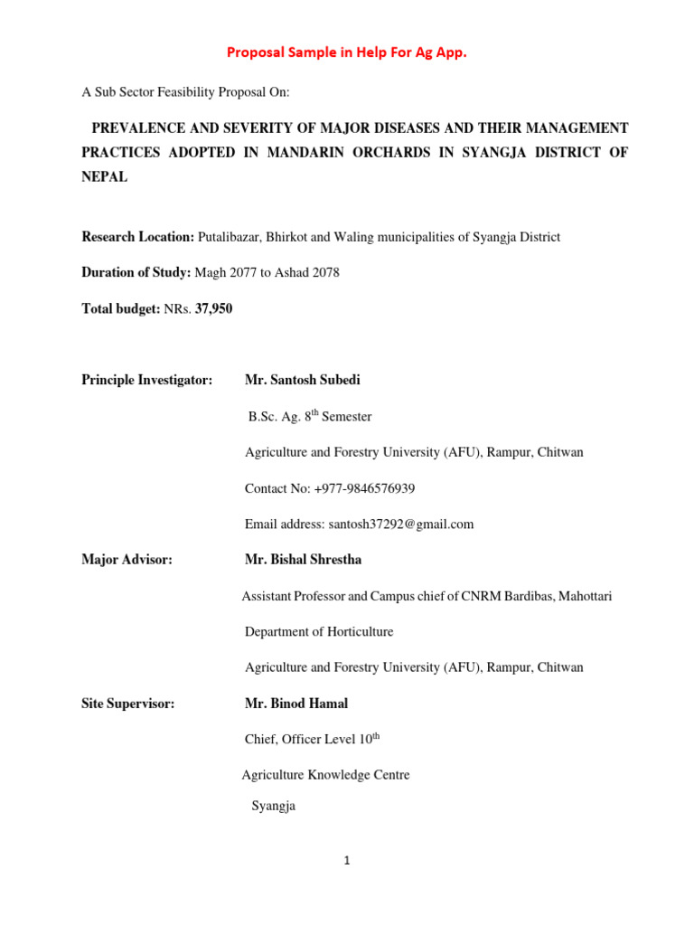 Proposal Sample Survey 4 | PDF | Survey Methodology | Citrus