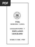 Population Geography Notes | PDF | Geography | Demography
