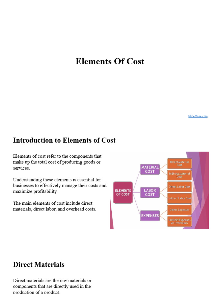 Elements of Cost | PDF | Labour Economics | Cost