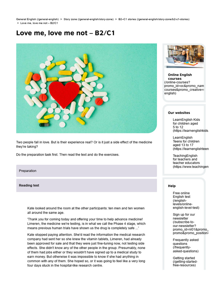 Love Me, Love Me Not - B2-C1 English | PDF | Educational Technology