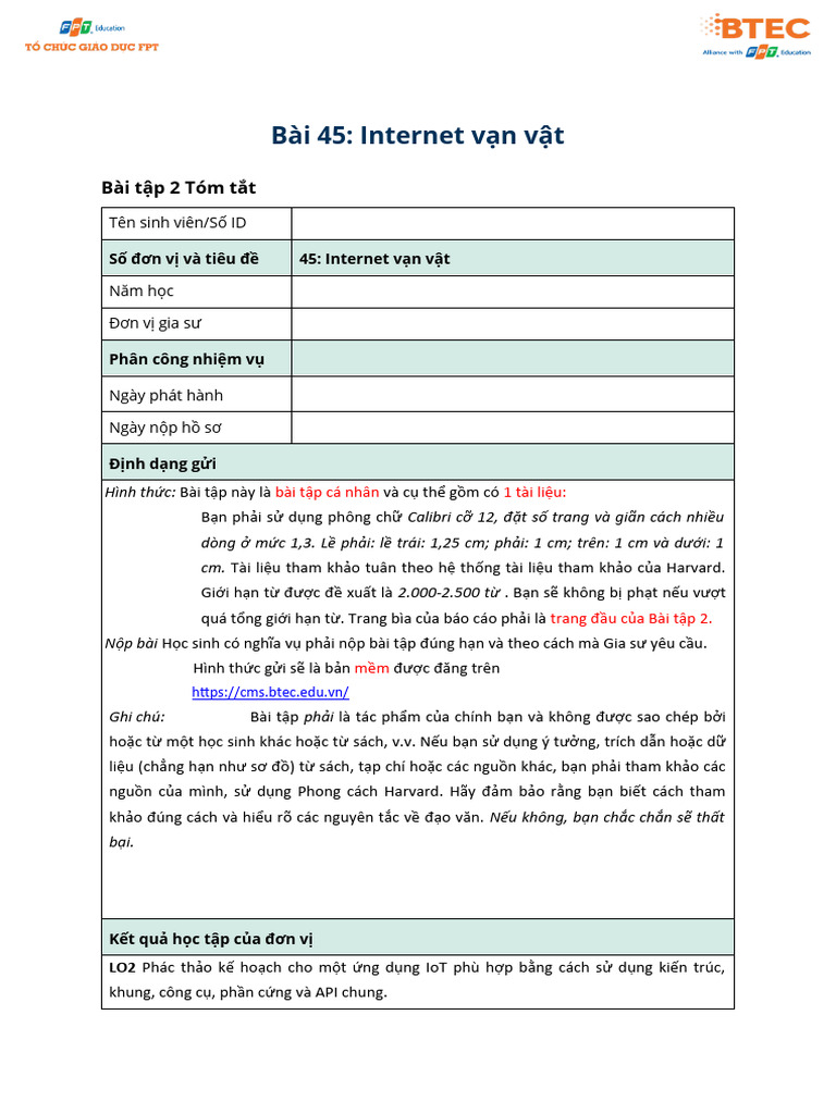 45 IoT Assignment 2 Brief | PDF