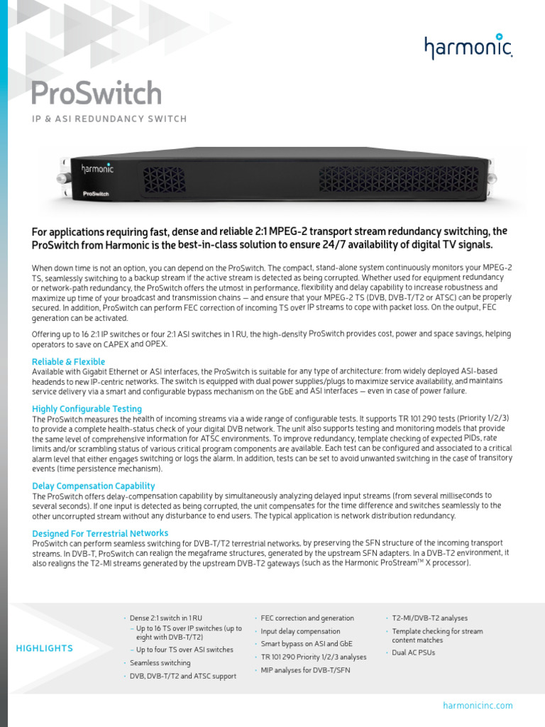 Proswitch Datasheet | Download Free PDF | Internet Protocols | Computer Network