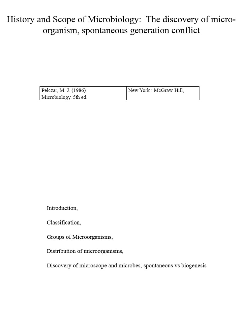 1 History and Scope of Microbiology | Download Free PDF | Microorganism ...