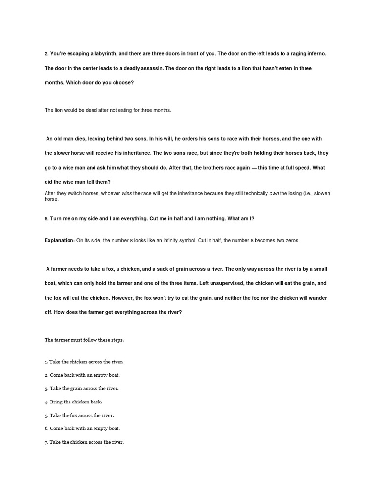 Riddles Part 2 | PDF