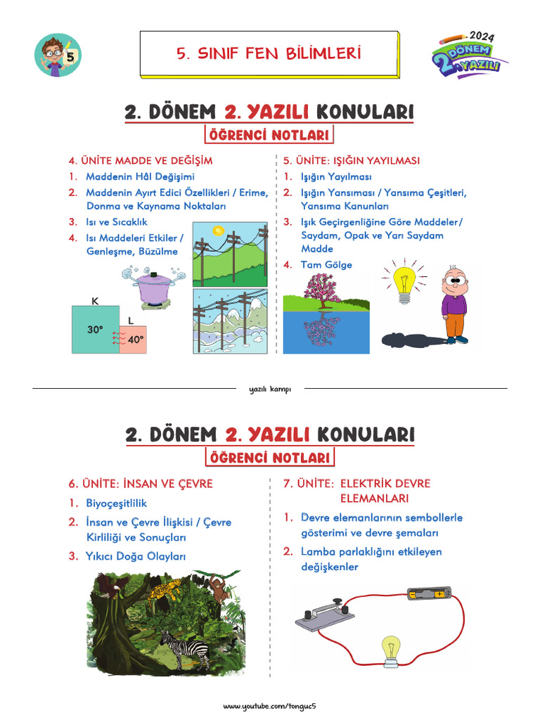 5-Fen - Yazili - Kampi - A4 1 | PDF