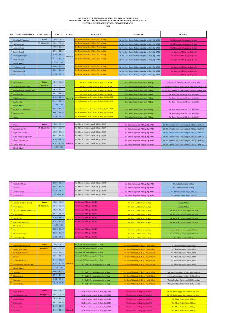 (KMB) Jadwal Ujian Proposal Semester 2 RPL Genap 20232024 | PDF