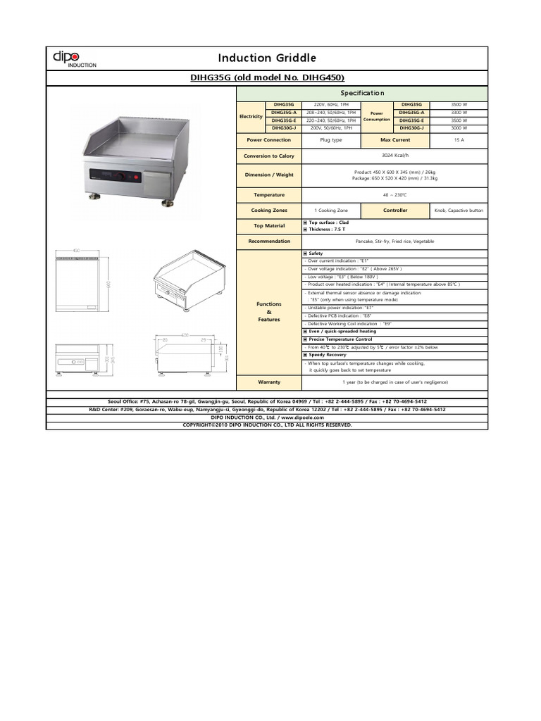 Dipo Induction DIHG35GDIHG35GIR | PDF | Capacitor | Mains Electricity