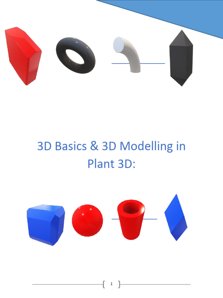 3D Basics & 3D Modelling in Plant 3D | PDF | 3 D Computer Graphics | 3 ...