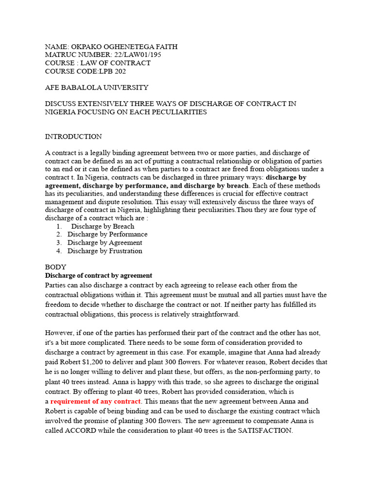 Comtract Assignment | Download Free PDF | Breach Of Contract | Consideration