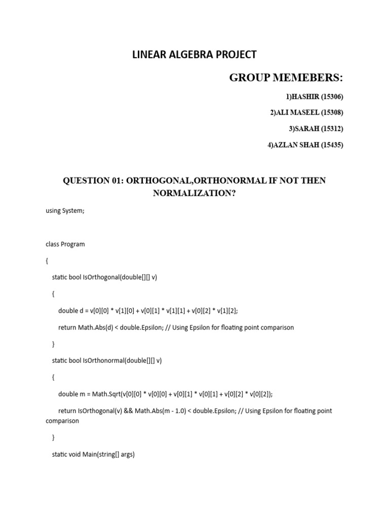 Linear Alg Project | PDF | Mathematical Concepts | Geometry